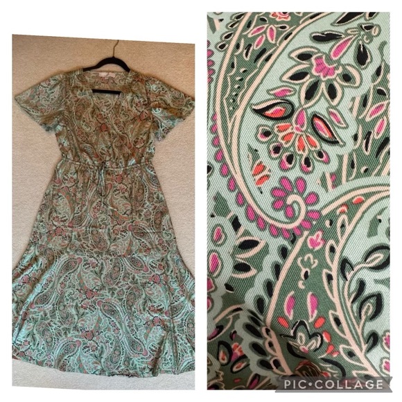 LOFT | Dresses | Nwot Loft Flowy Fabric Pretty Colors Paisley Print ...